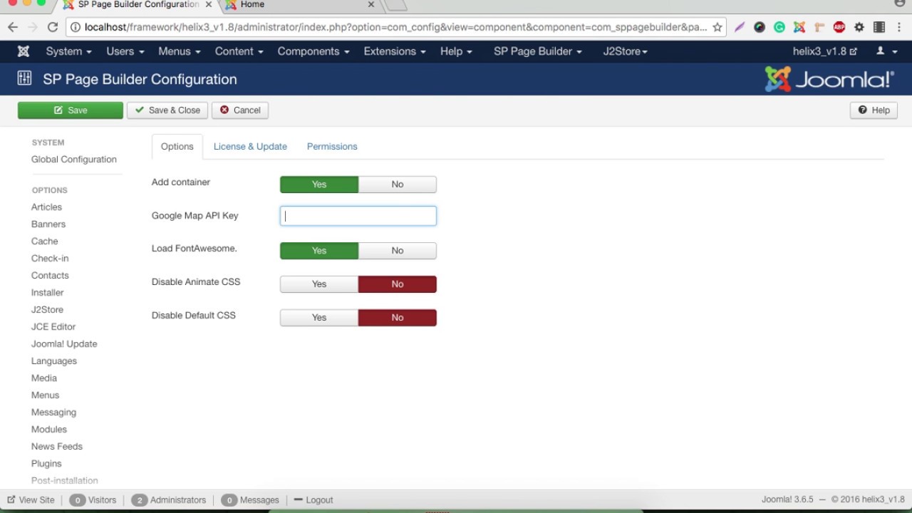 How to set google MAP API Joomla SP Page Builder - YouTube