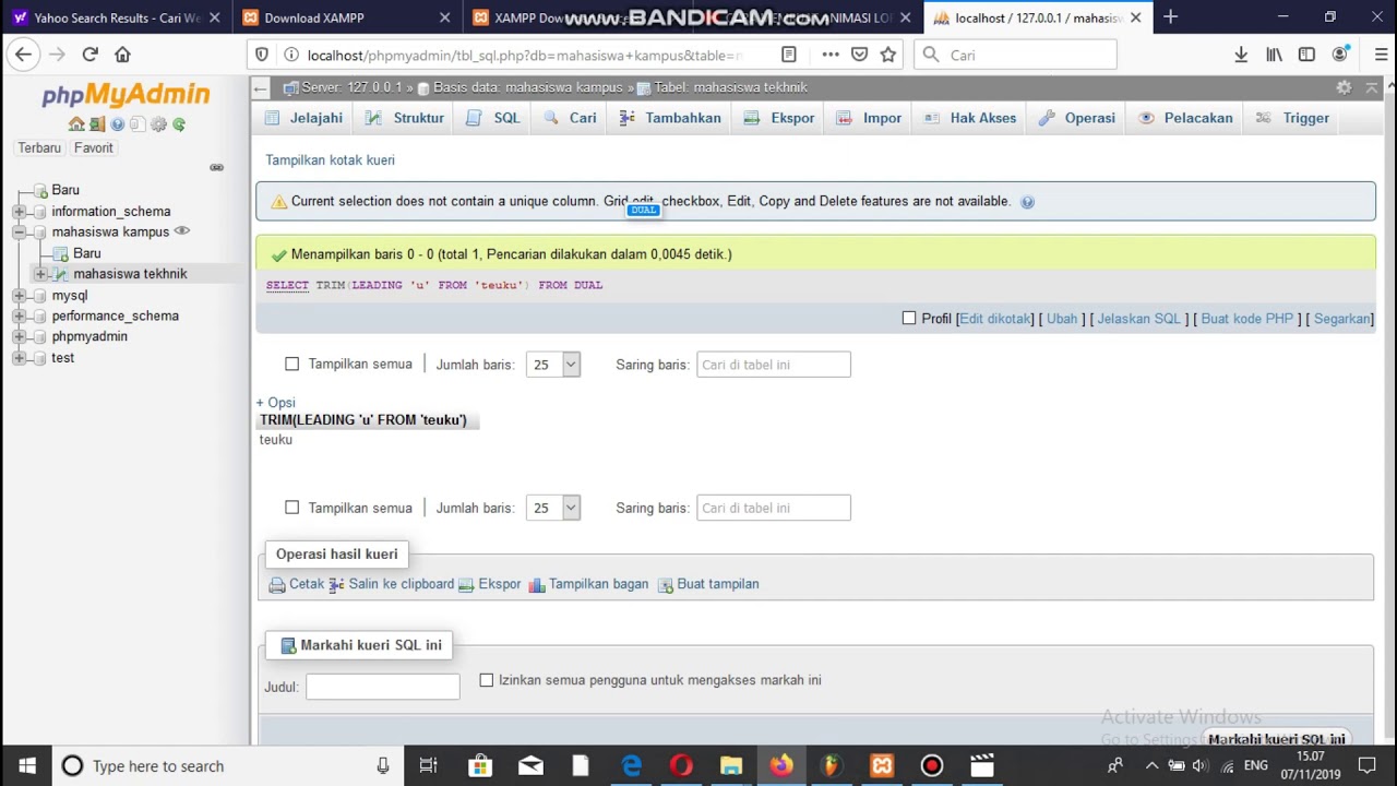 Membuat Contoh 10 Fuction Mysql - YouTube