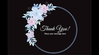 Thank you card with watercolor floral vector illustrations