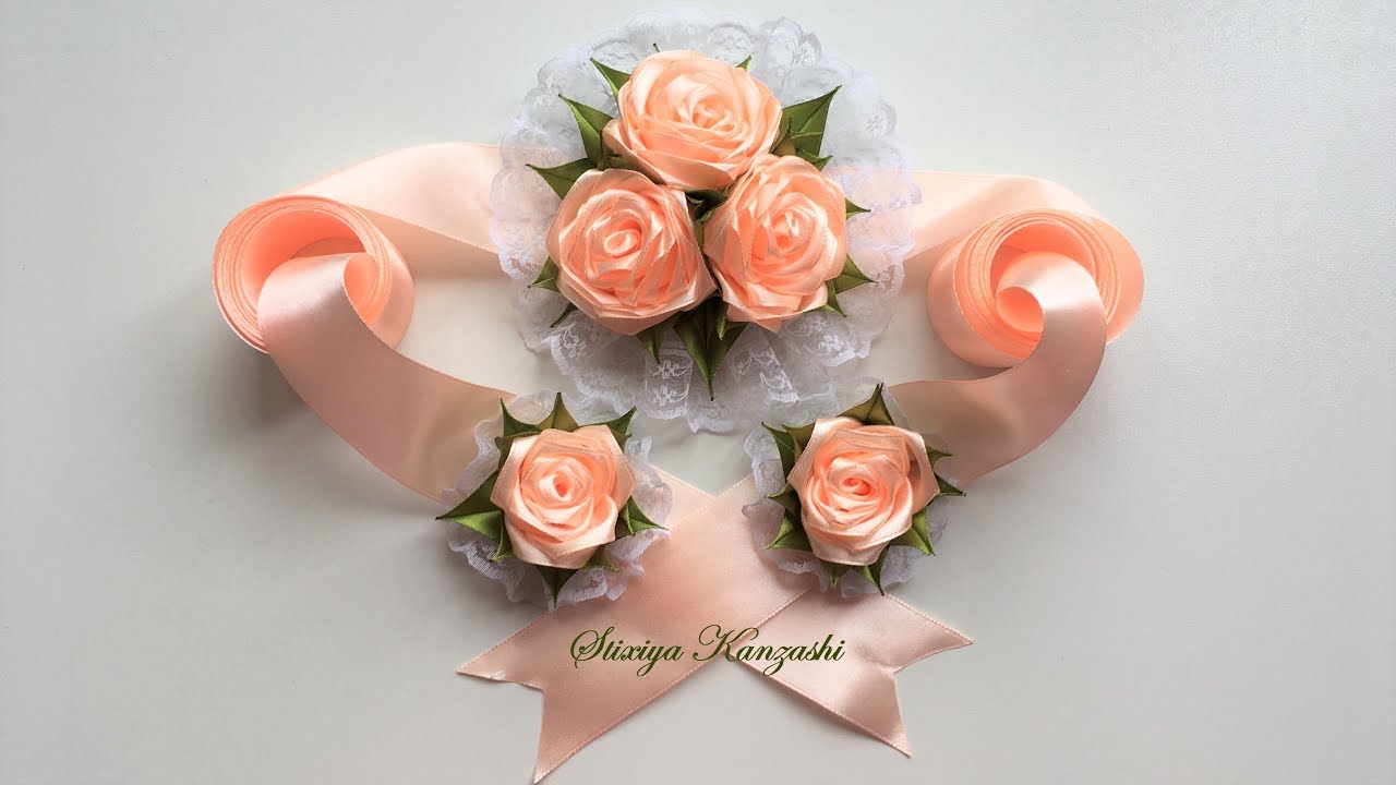 DIY / A beautiful bow with roses to meet the newborn - YouTube