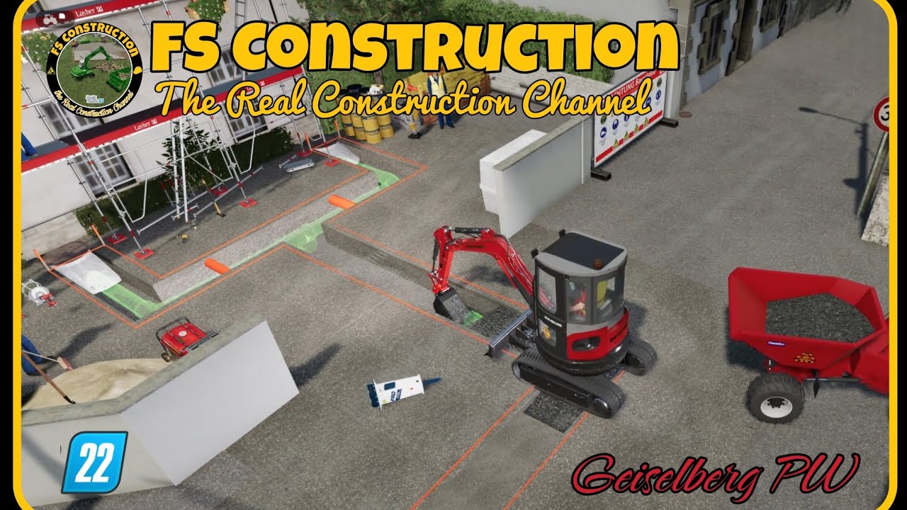 🚧FS CONSTRUCTION🚧 small Drain works on Geiselberg #fs22 #publicworks # ...