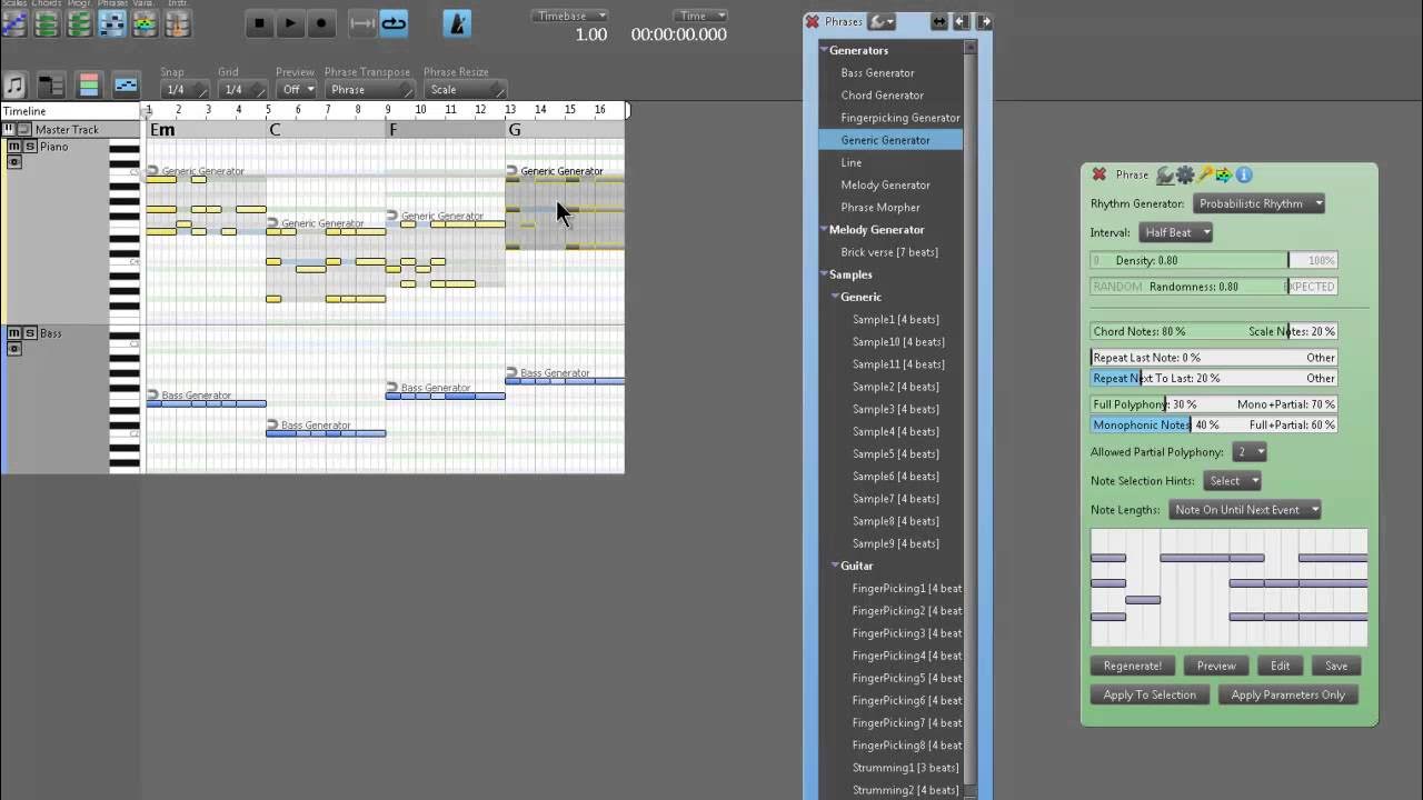 RapidComposer Tutorial Part 2 (Working W/ Phrases, Chords, Variations) - YouTube