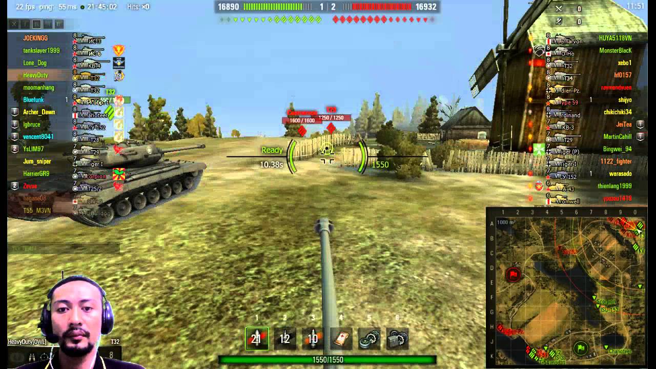 World Of Tanks T32 good gun depression gameplay - YouTube