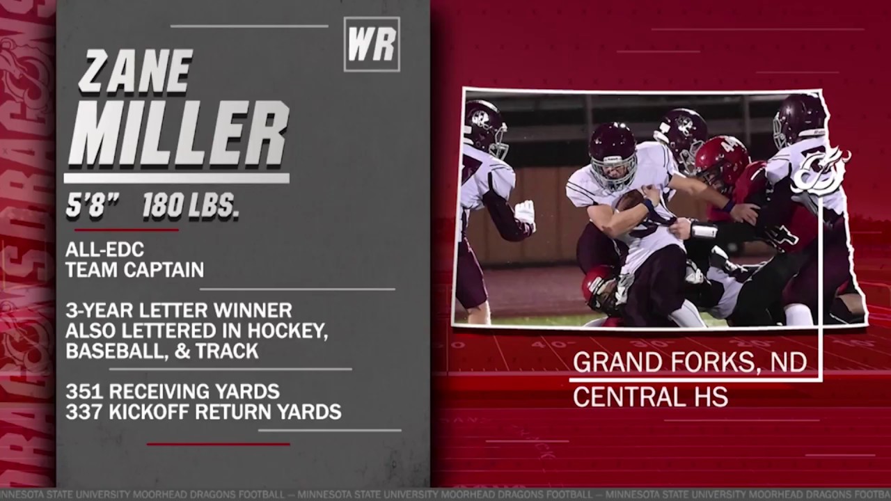 Zane Miller (WR, 5-8, 180, Grand Forks, N.D./Central HS) - YouTube