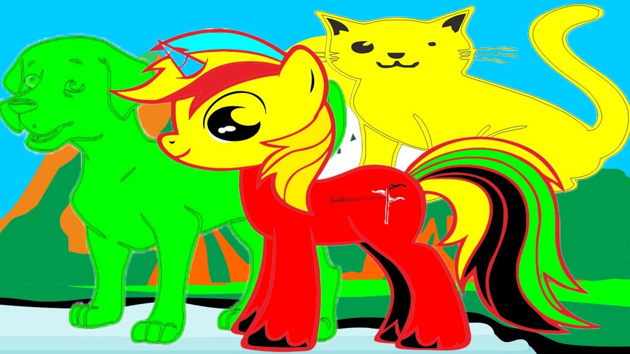 BelaJar Warna Dan Nama Hewan | Kartun Kuda Poni | Kartun Kucing ...