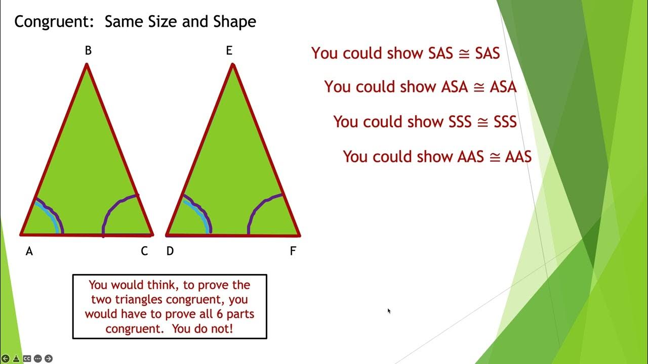 MTH 1250 Week 7 Lesson 13 Video 2 Proving triangles congruent methods ...
