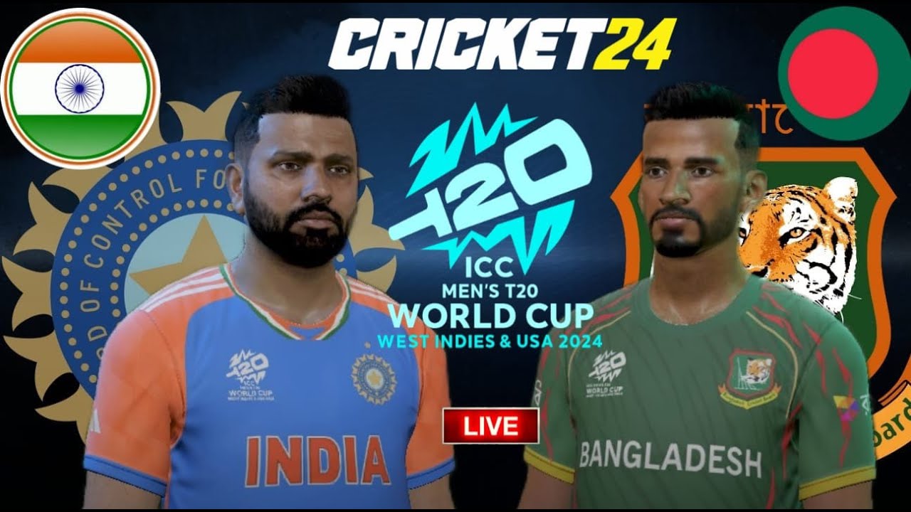 T20 World Cup 2024 India vs Bangladesh Super 8 Match - Cricket 24 Live ...