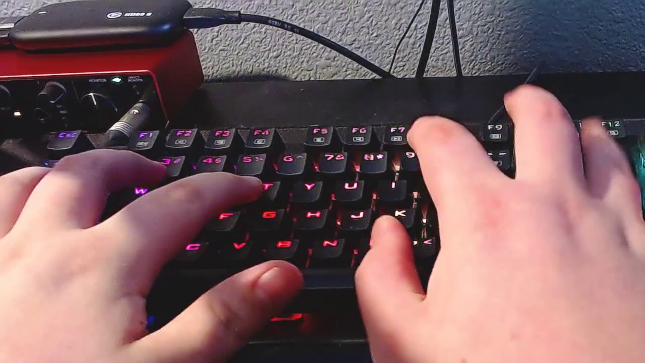 cherry mx blue switches with a logitech c920 mic - YouTube