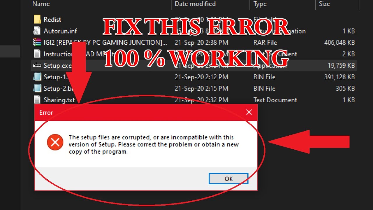 How to fix setup Files are corrupt in games repack - YouTube