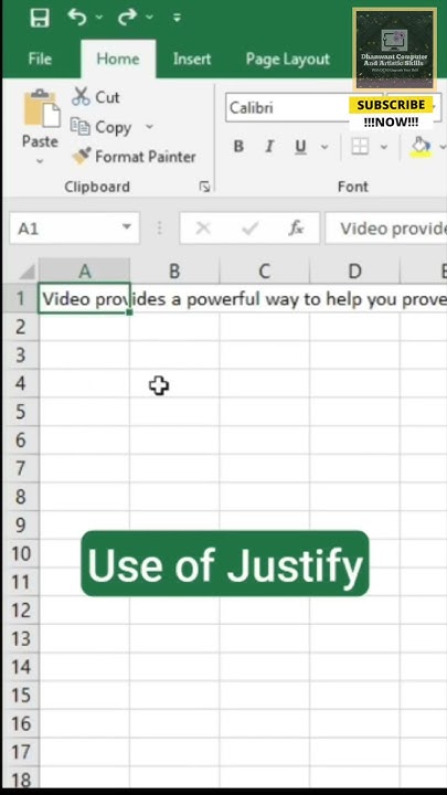 Fill Justify Option In Microsoft Excel Youtube