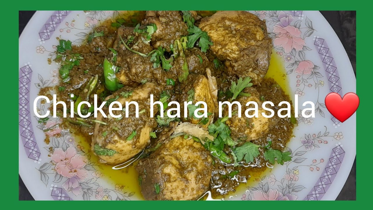 Chicken hara masala recipe💖 by Nuzhat's kitchen routine🙂 - YouTube