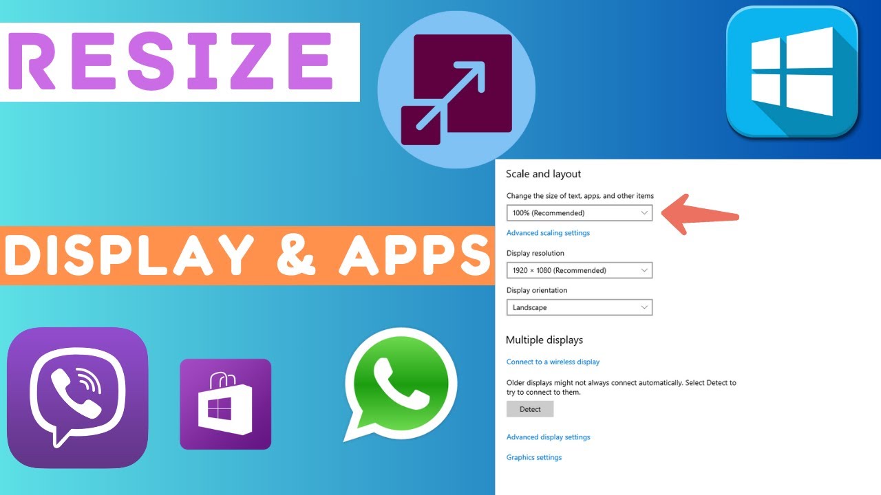 How to change Size of texts and apps on windows computer - YouTube
