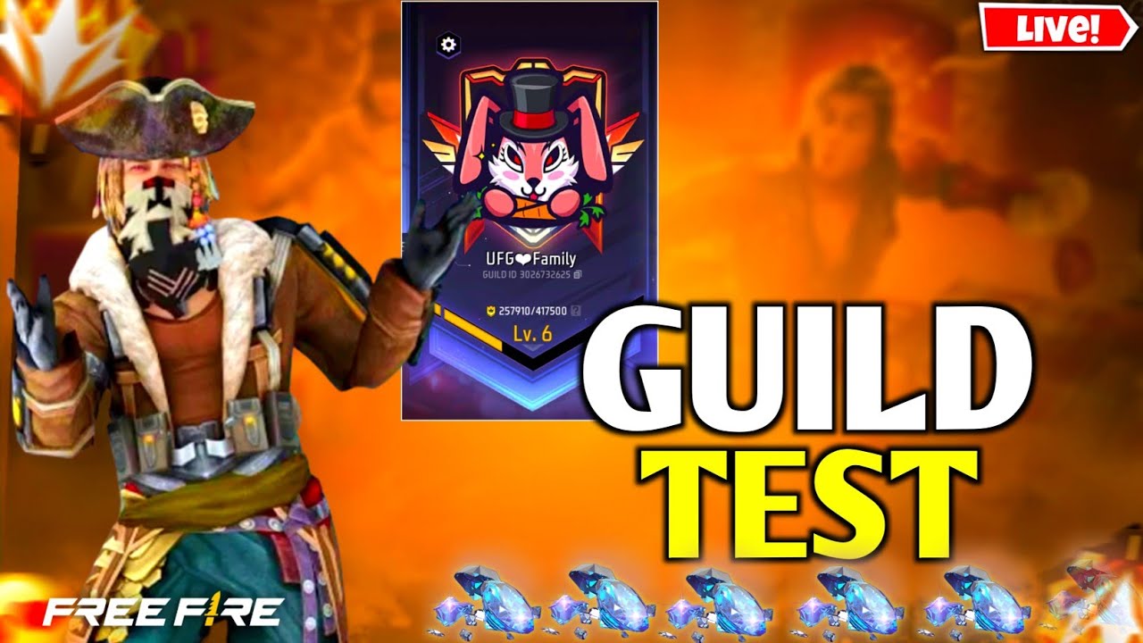 LIVE 🔴 GUILD TEST FREE FIRE | LIVE STREAM GUILD TEST | FREE FIRE LIVE ...