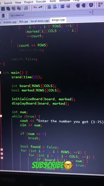 Bingo Game In C Ide Dev C Cppprogramming Codingtime Codinglife