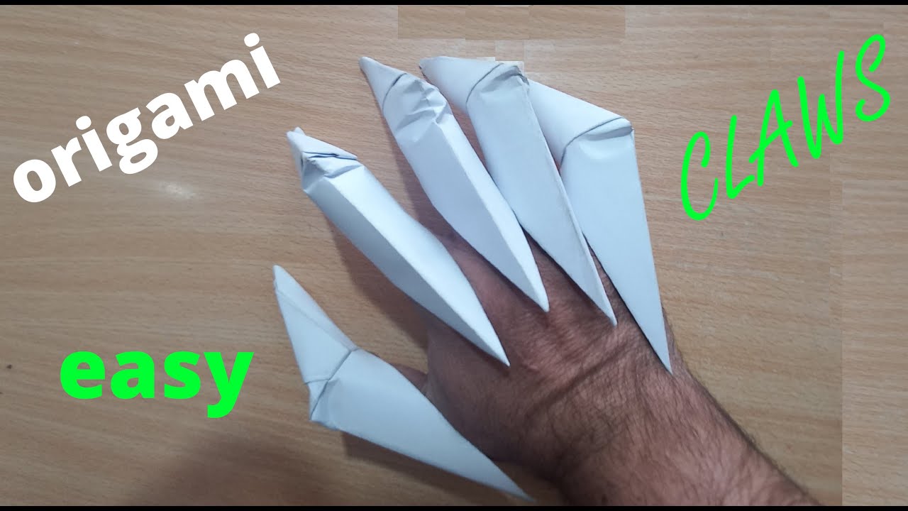 origami : How to make a paper claws nail | Paper Craft Easy | Origami ...