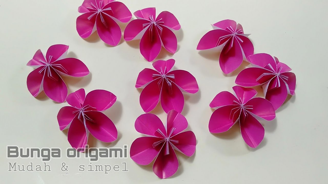 cara membuat bunga kertas origami | origami flower - YouTube