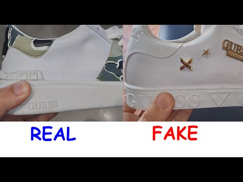 GUESS sneakers real vs fake review. How to spot original Guess shoes ...