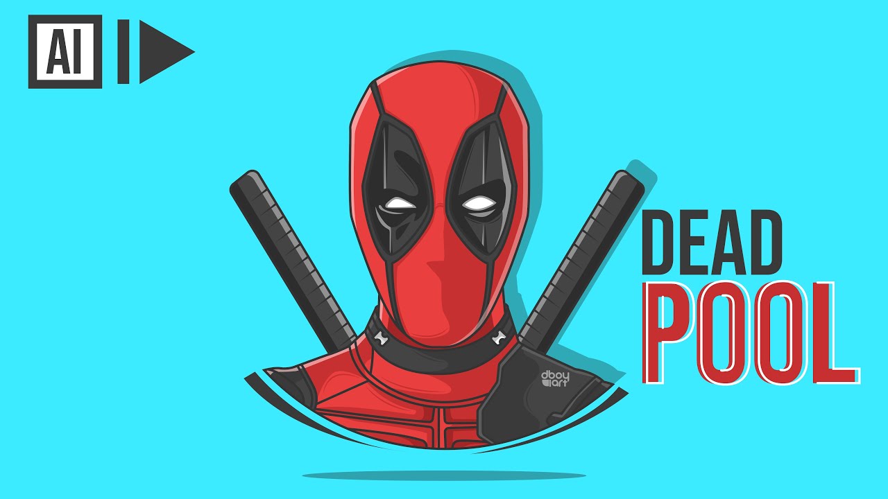 🔴 Adobe illustrator Tutorial : Deadpool Flat Character Design : Speed ...