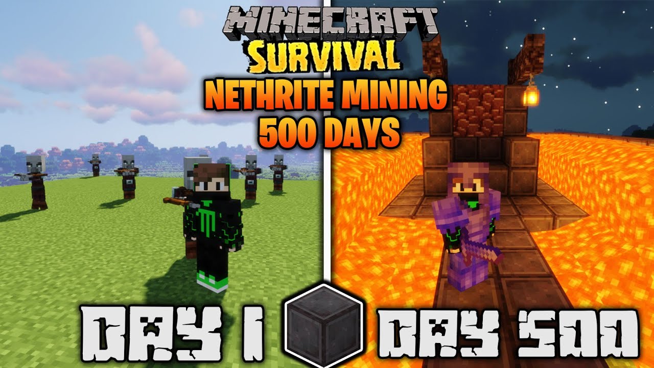 😱I MINED ANCIENT DEBRIS 500DAY SURVIVAL IN MINECRAFT SURVIVAL - TEDDY ...