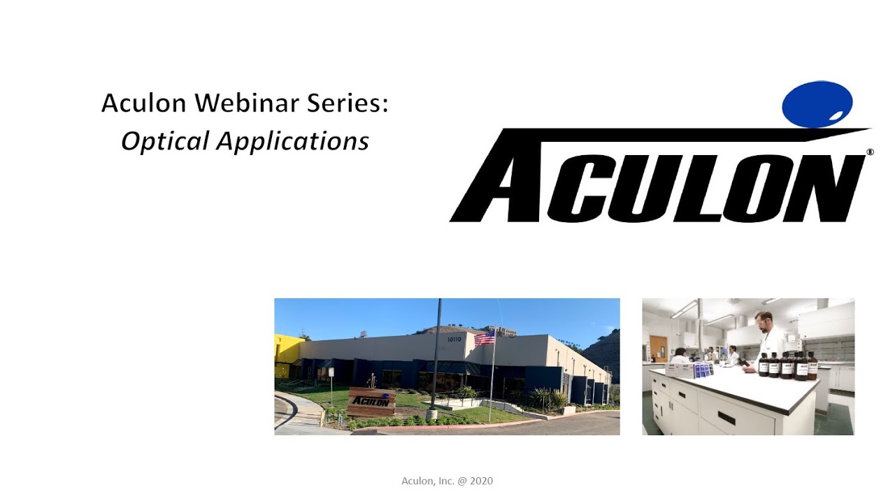 Aculon® Optical Surface Applications Webinar - YouTube