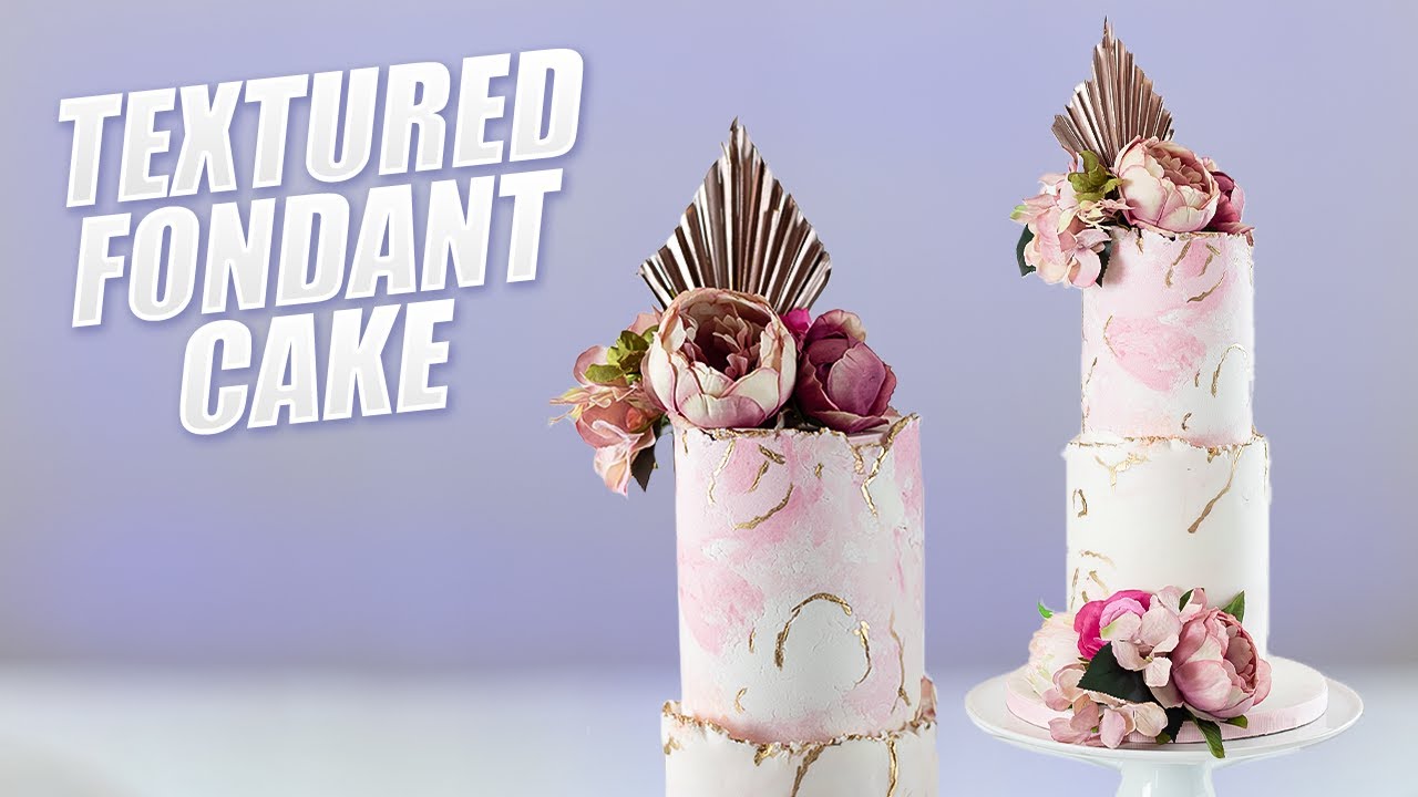 HOW TO MAKE A TWO TIER CAKE WITH FONDANT MARBLE STONE EFFECT - YouTube