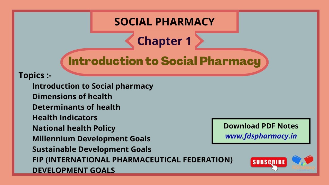 Introduction to Social Pharmacy | CH-1 | Social Pharmacy | D.Pharma 1st ...