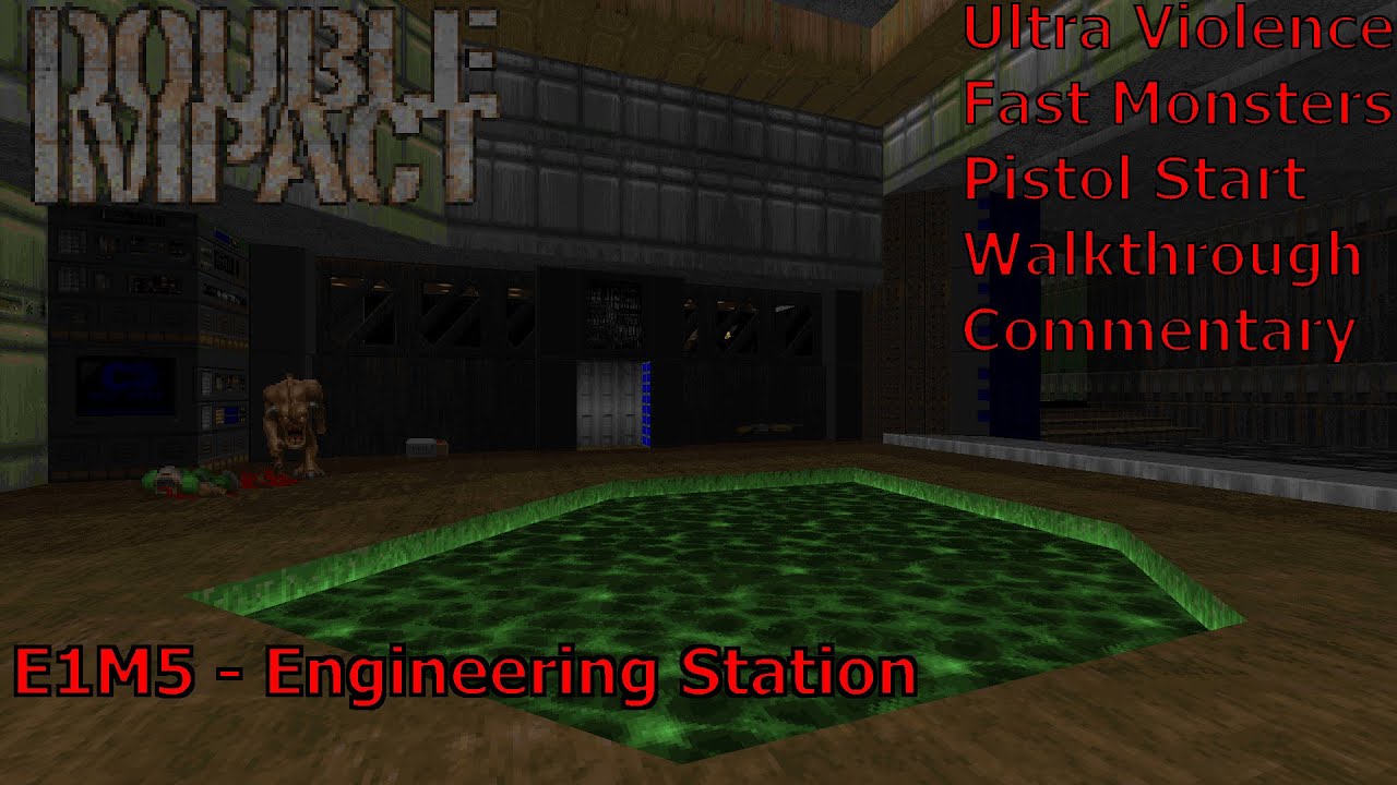 Doom: Double Impact (UV-Fast 100%) Walkthrough (E1M5: Engineering ...