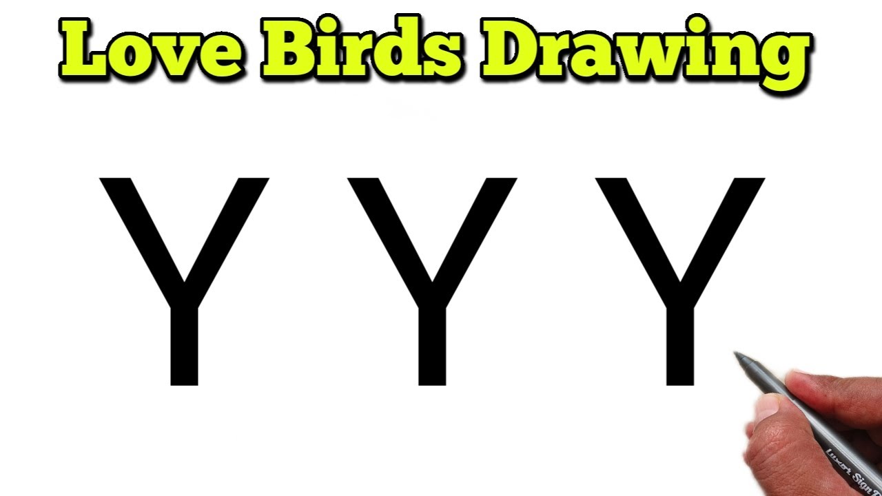 Love Bird Drawing Easy Step By Step Tutorial | Drawing Picture | Bird ...