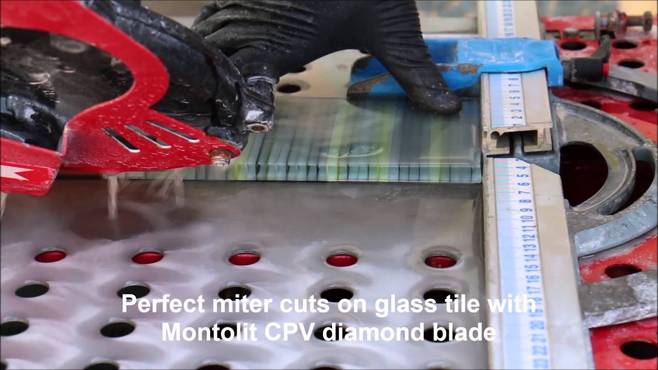How to make perfect miter cuts on glass tile - YouTube