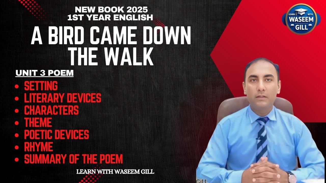 A Bird Came Down the Walk | Poem 3 |Setting, Character, theme, poetic ...