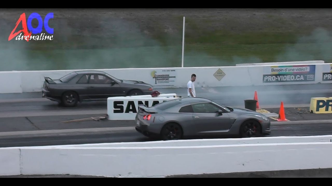 SICK Skyline R32 VS Skyline R35 SANAIR DRAG ★ - YouTube