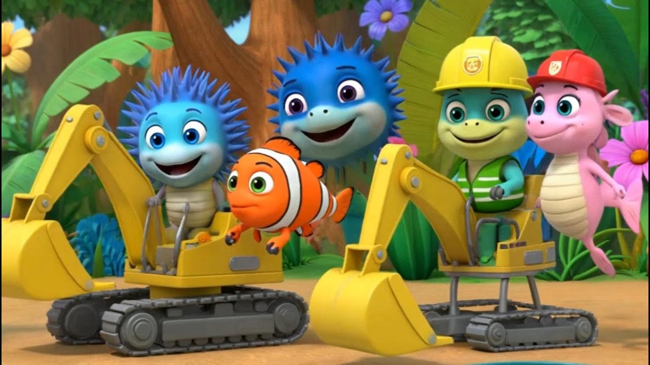 Fun Construction Vehicles for Kids | Excavator & Bulldozer + Nursery ...