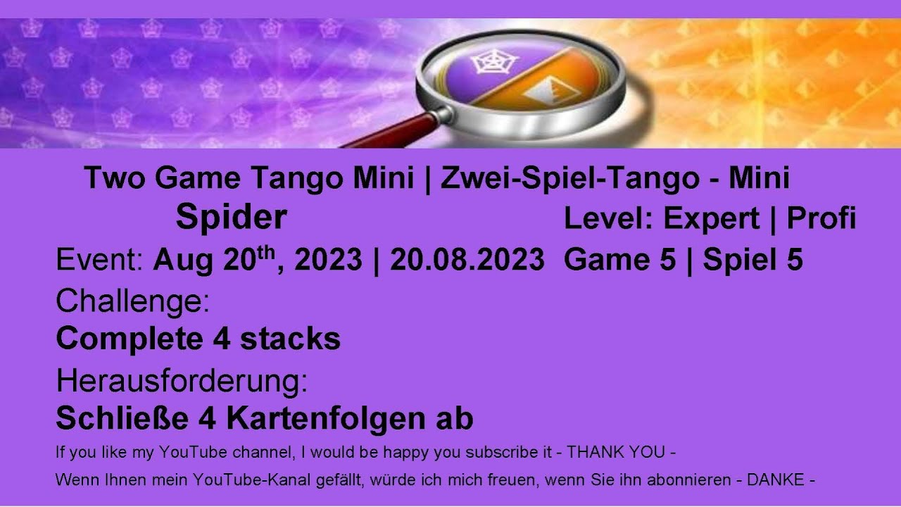 Two Game Tango Mini - Spider Expert #5 | Aug 20th, 2023 - YouTube