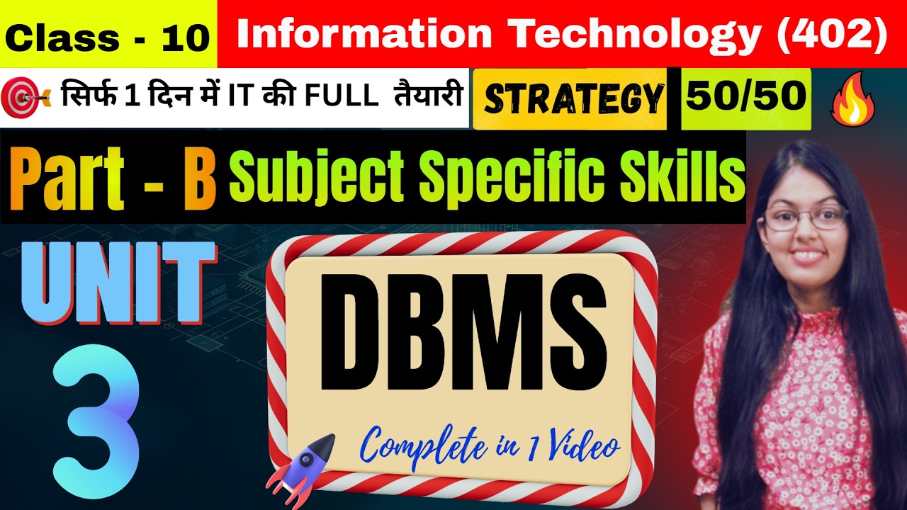 Unit 3 - Database Management System| (DBMS) 1 Shot | CBSE Class 10 ...