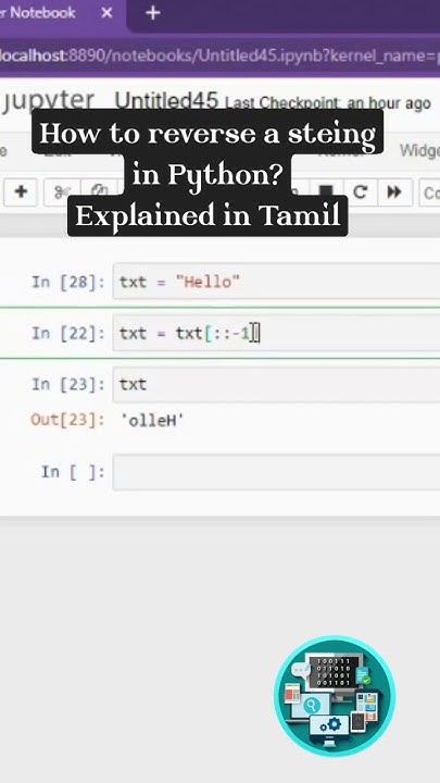 How To Reverse A String In Python Explained In Tamil Pythonprogramming Pythonprogramming