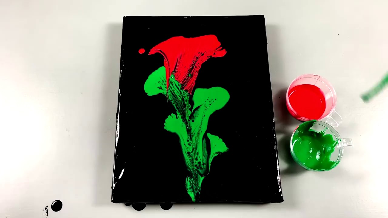 How to do a Chain Pull Technique in Acrylic Paint with Two Colors - YouTube