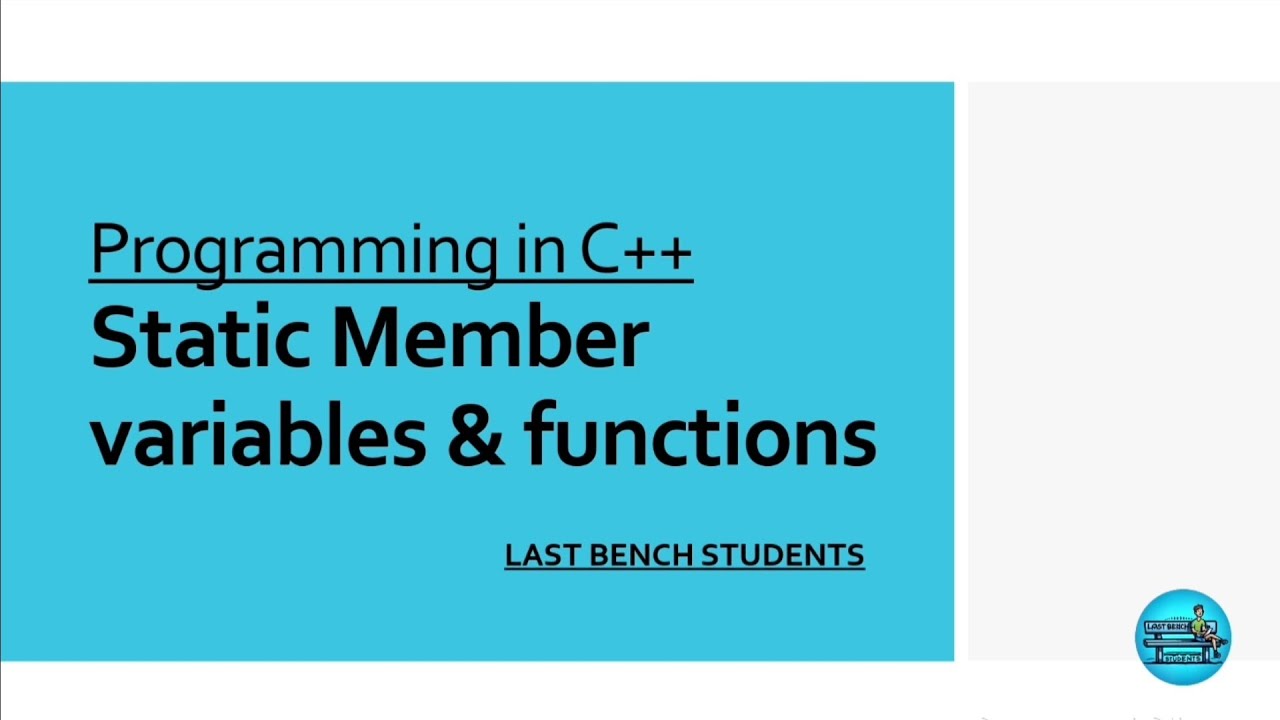 Static Member Variable & functions|More useful content in description👇| @LastBenchStudents3 # ...