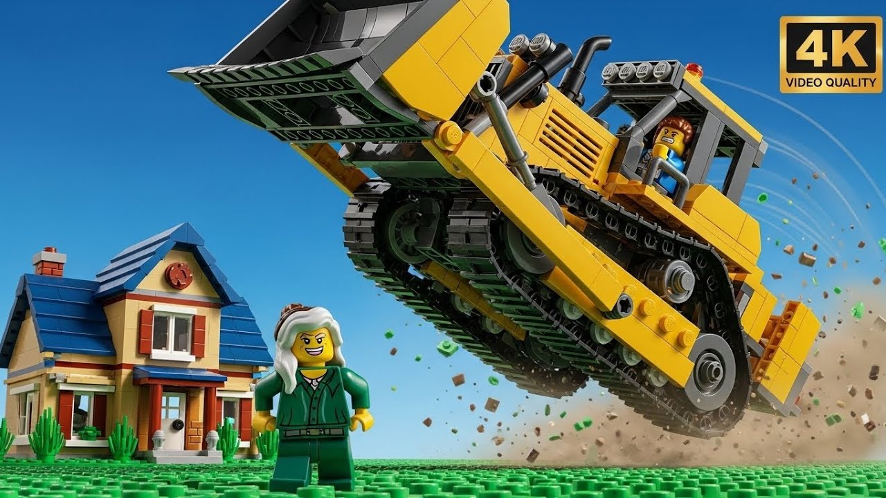 Giant Bulldozer vs. Tiny Old House (Demolition Battle) 🚜🏚️💨 - YouTube
