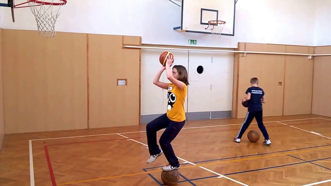 Balancing Single Leg Stay on Ball Shots - YouTube