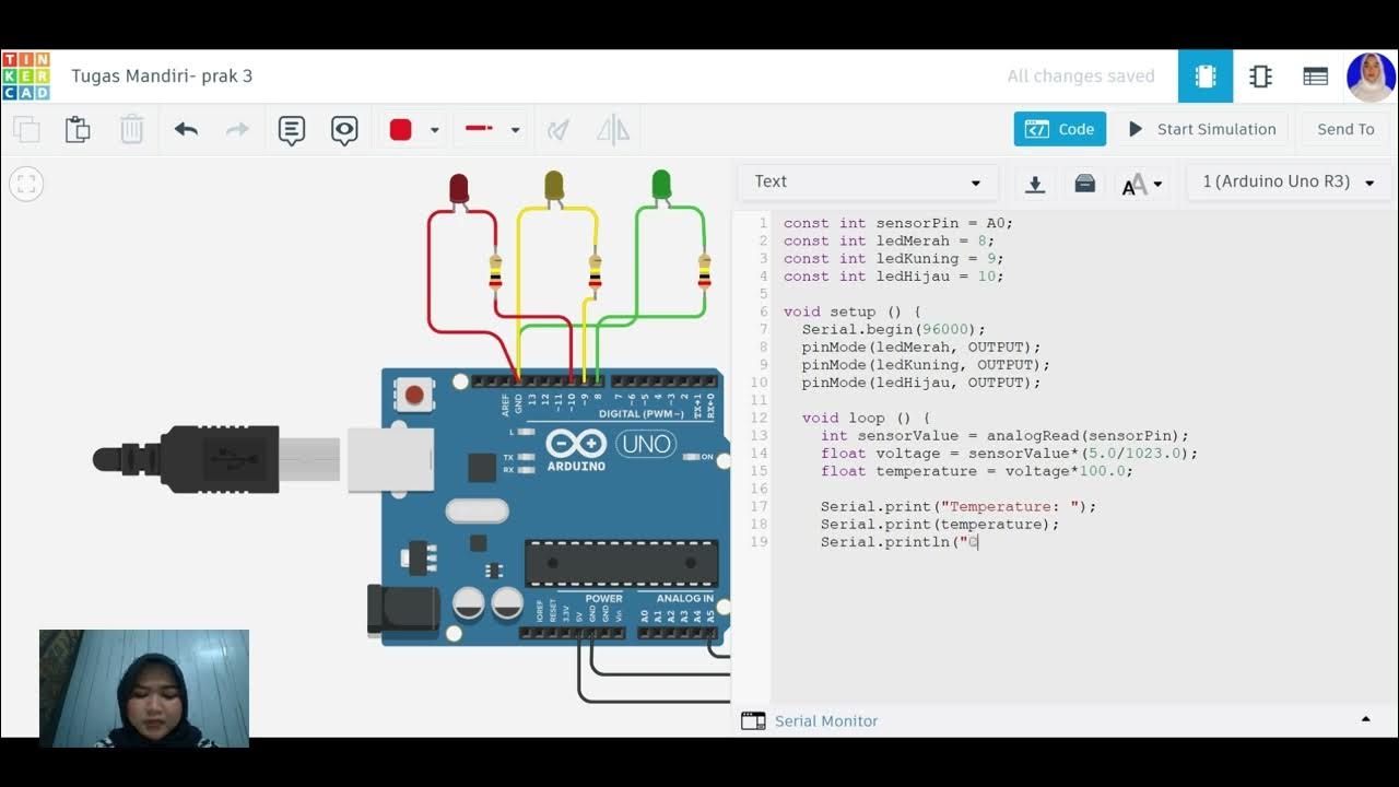 Rangkaian Arduino untuk mengambil data Sensor SUHU - YouTube