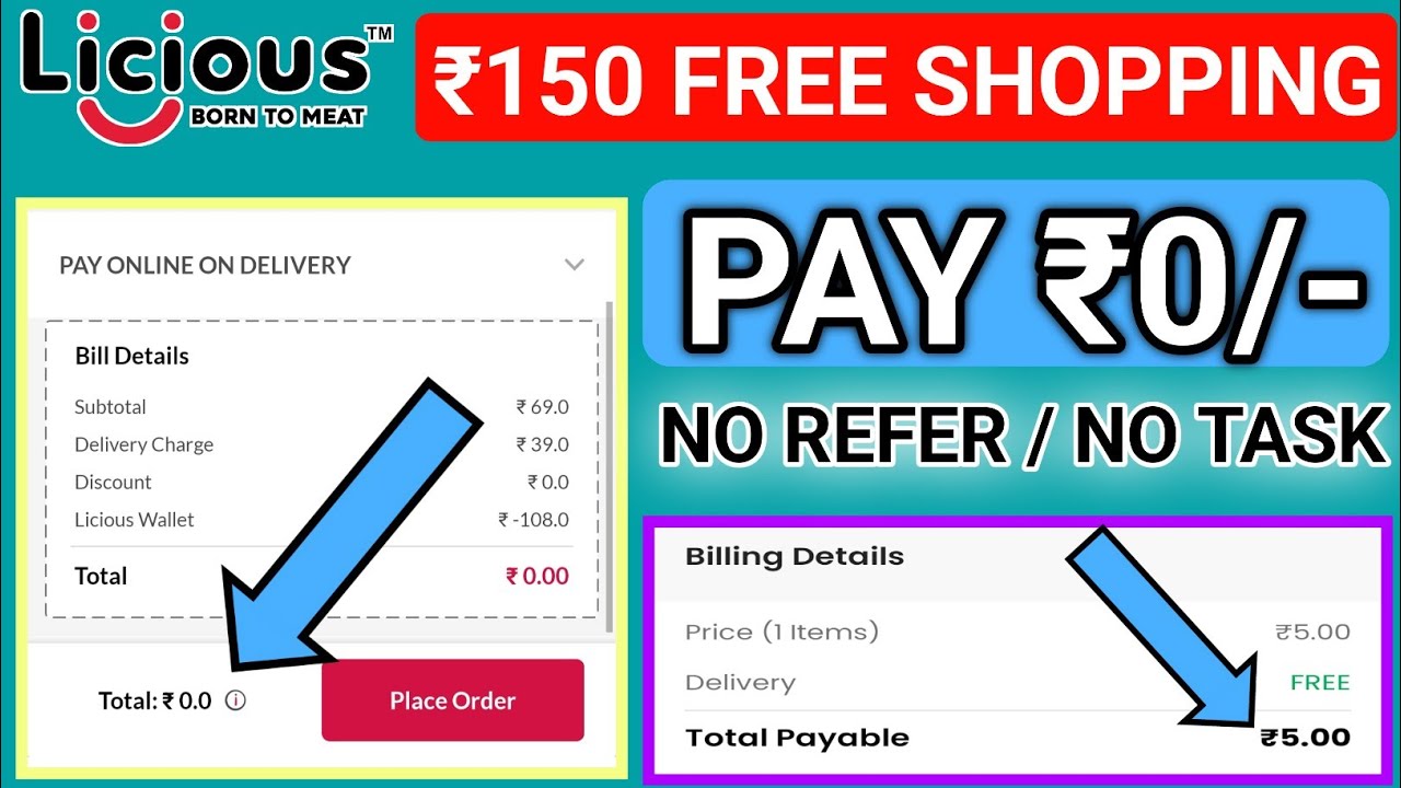 Licious Free Shopping | ₹150 Free Shopping | Licious Big Loot ...