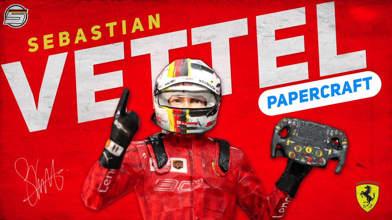 Sebastian Vettel Papercraft - F1 Ferrari Singapore 2019 Winning Pose ...