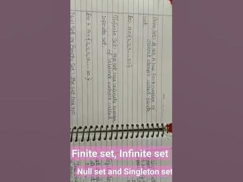 Finite set ,Infinite set ,Null set and Singleton Set ### mathematics important - YouTube
