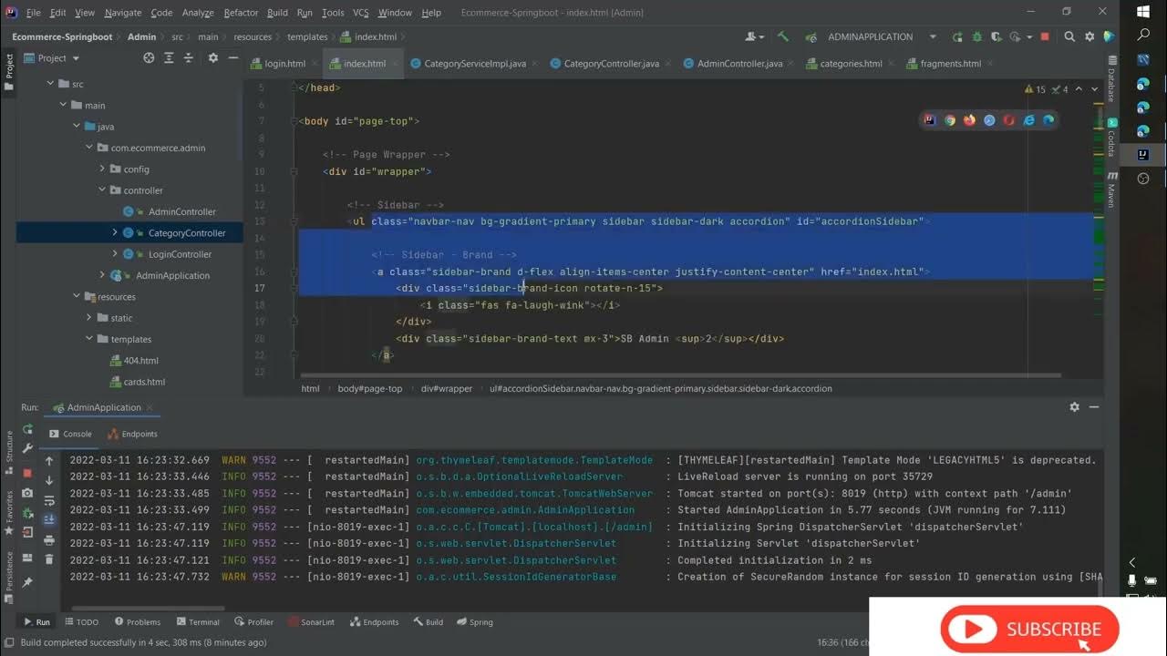 CRUD in Spring Boot-Thymeleaf with Category(next) | Part 6 |Ecommerce ...