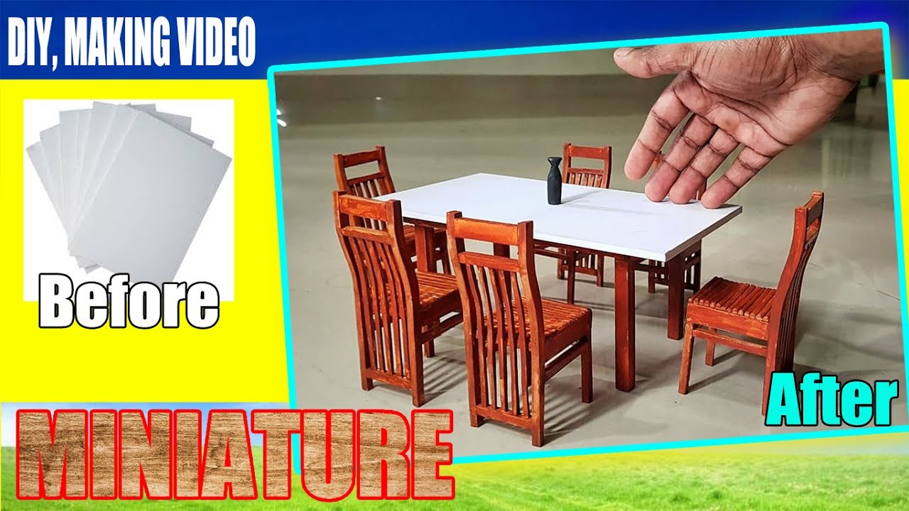 Miniature Dining Set | Awesome Miniature Craft Work | Miniature Table ...