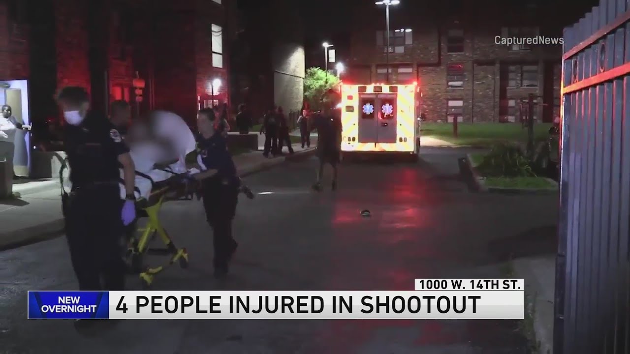 Security guard, 3 men injured in shootout near UIC - YouTube