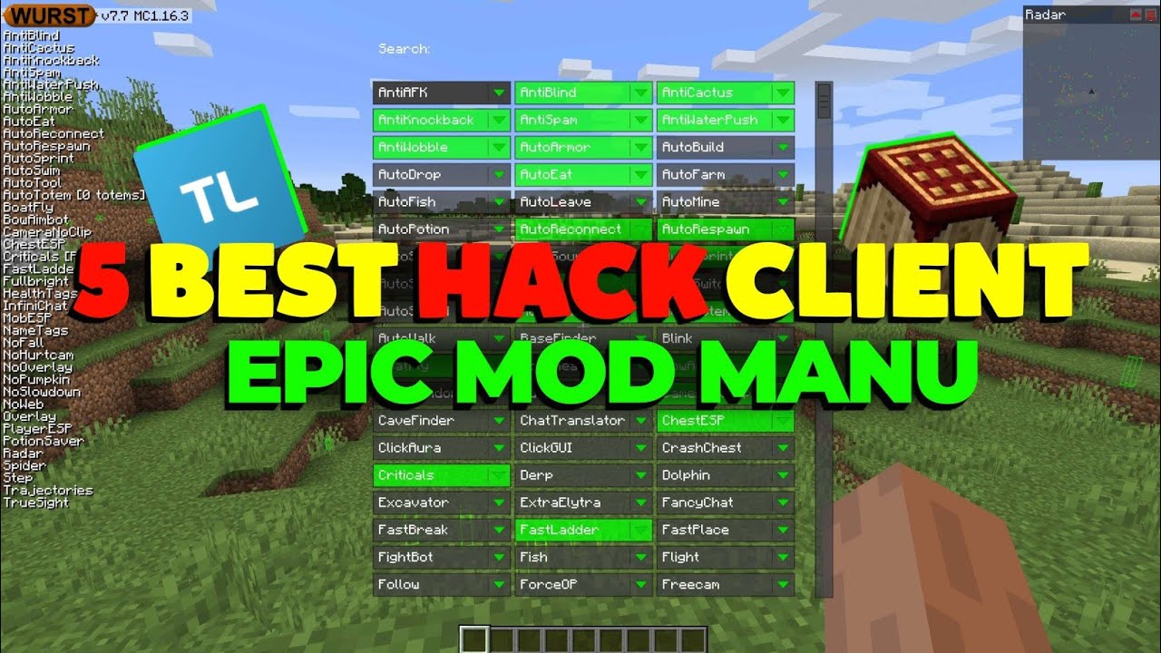Top 5 Best Minecraft Hacked Clients - YouTube
