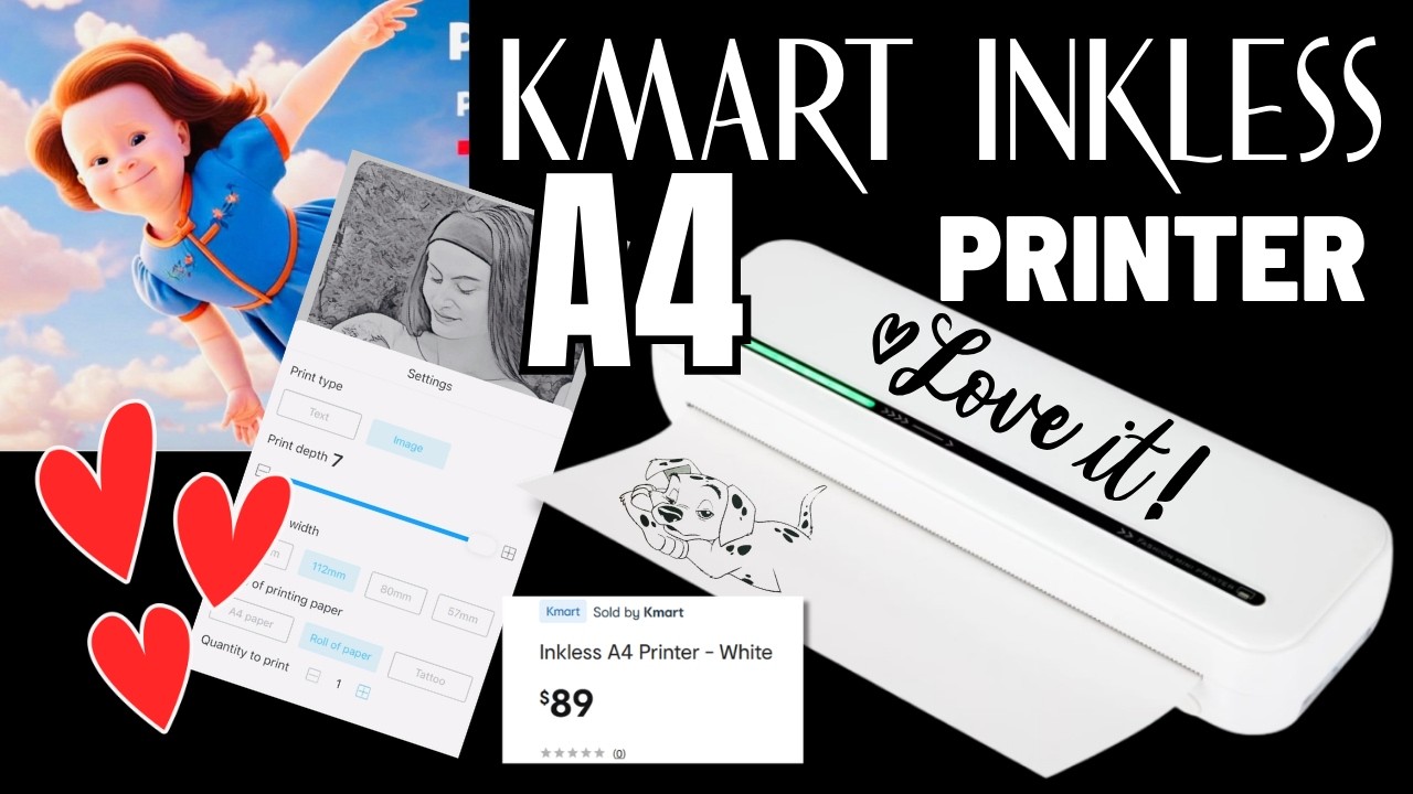 Kmart A4 Inkless Printer Review | How to Use the Kmart A4 Bluetooth ...