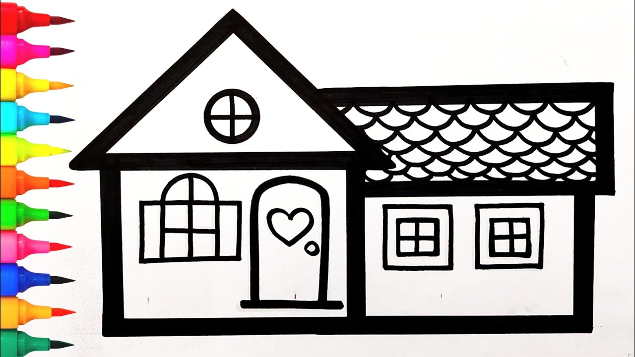 HOUSE DRAWING EASY || Beautiful House Drawing Step by Step | Morden ...