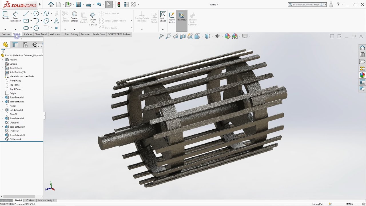 【Solidworks】 Exercise 06 : ' Steel Roller ' in version 2020 | 3D CAD ...